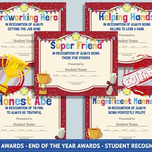 Editable Class Superlatives Awards, End of the Year Classroom Awards ...