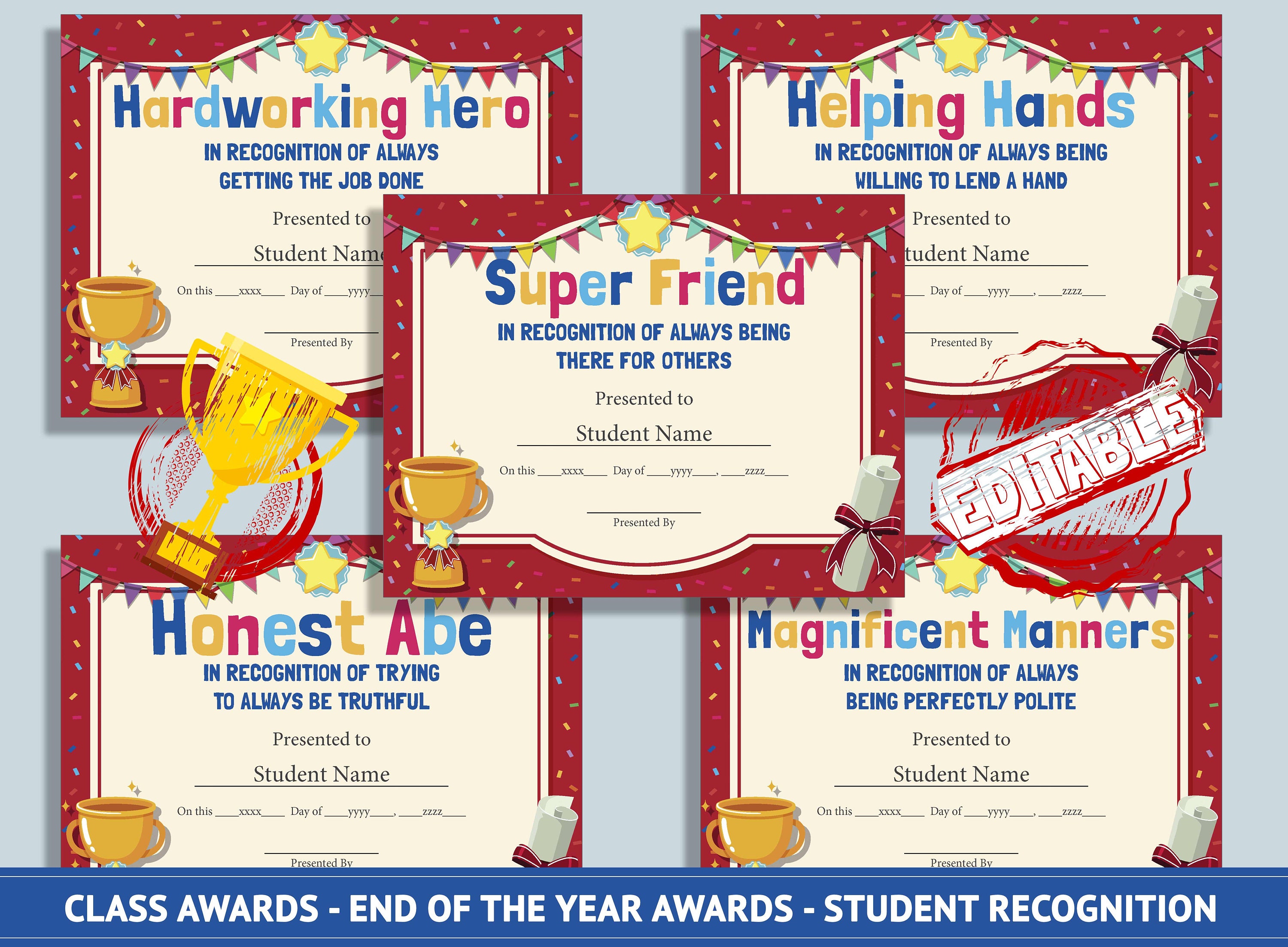 Editable Class Superlatives Awards, End of the Year Classroom Awards ...