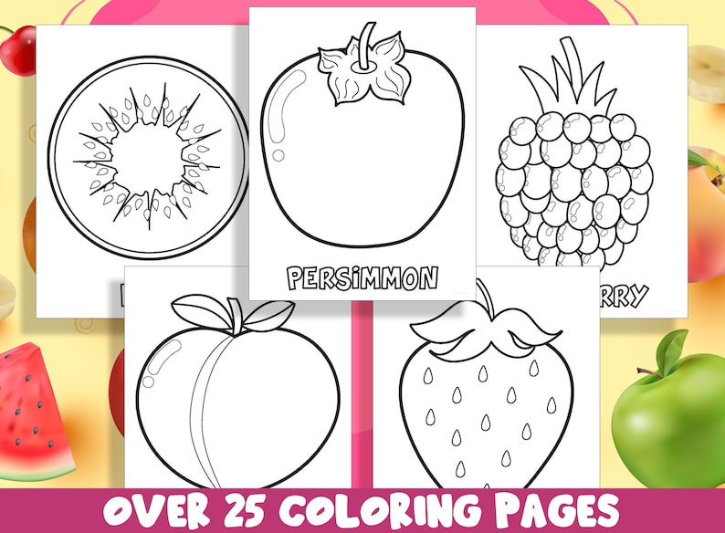 Obst Malvorlagen, 25 Ausmalbilder Obst zum Ausdrucken für Vorschule ...