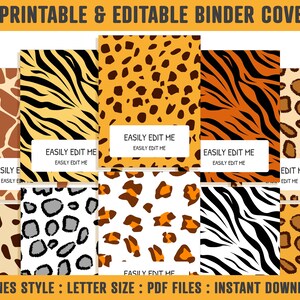 Binder Cover and Spine, 10 Printable & Editable Binder Covers+spines ...