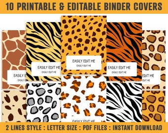 Binder Cover and Spine 10 Printable/editable Covers Spines | Etsy