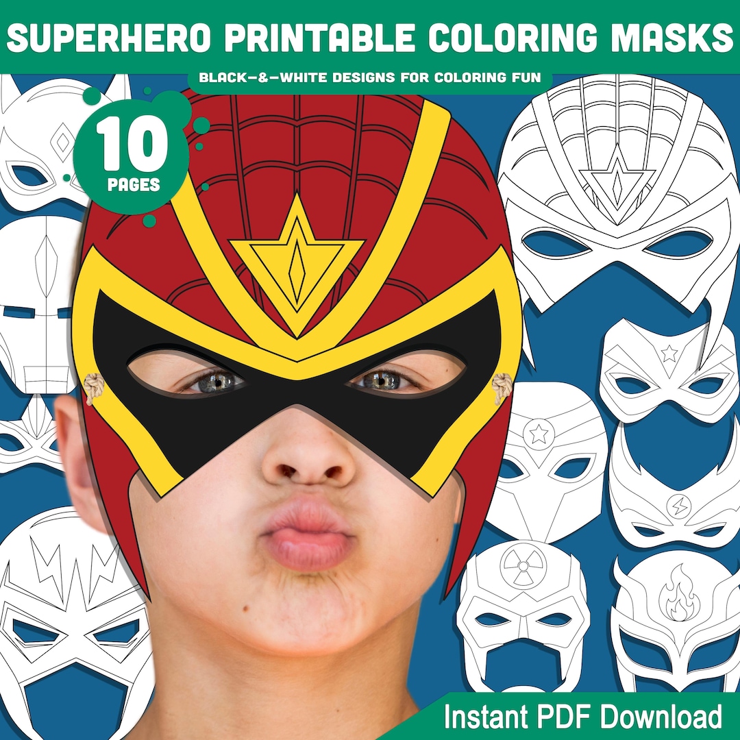 Superhero Mask Templates, Fun Printable Coloring Masks for Kids ...
