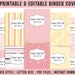 Binder Labels, 10 Printable & Editable Binder Covers+spines, Binder ...