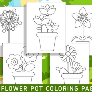 Potted Flower Coloring Pages: 25 Fun Coloring Book Designs Perfect for ...