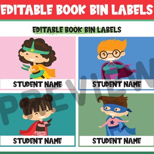 Editable Superhero Classroom Library Labels: Customize Your Literary ...