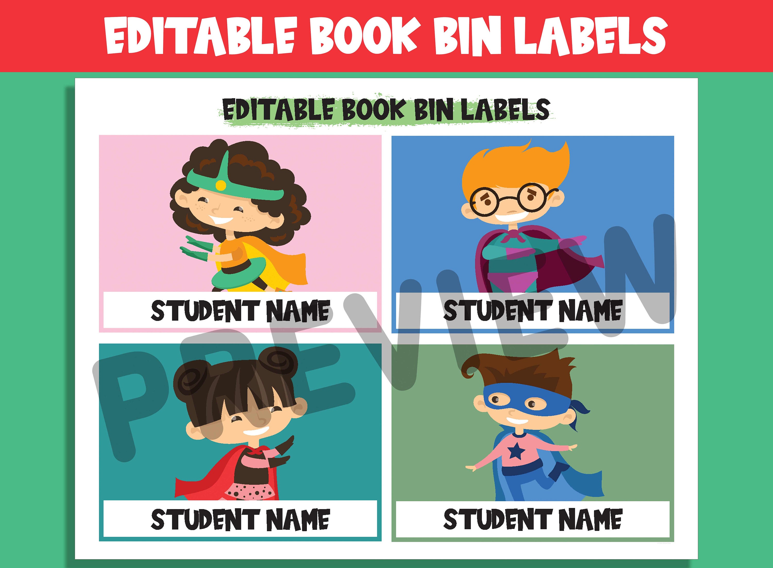 Editable Superhero Classroom Library Labels: Customize Your Literary ...