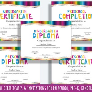 Editable Preschool Awards, Completion Certificates, Diplomas, and ...