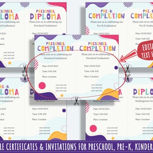 Pre K Graduation Certificate, Kindergarten Certificates Completion ...