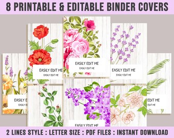 Printable Binder Covers With Matching Backings and Spine - Etsy