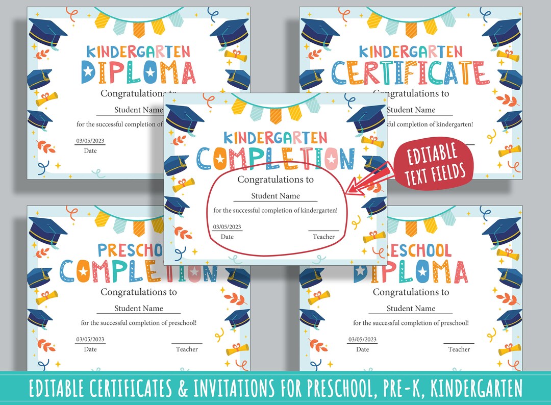Kids' Fun Certificate and Invitation Collection: 37 Editable Pages for ...