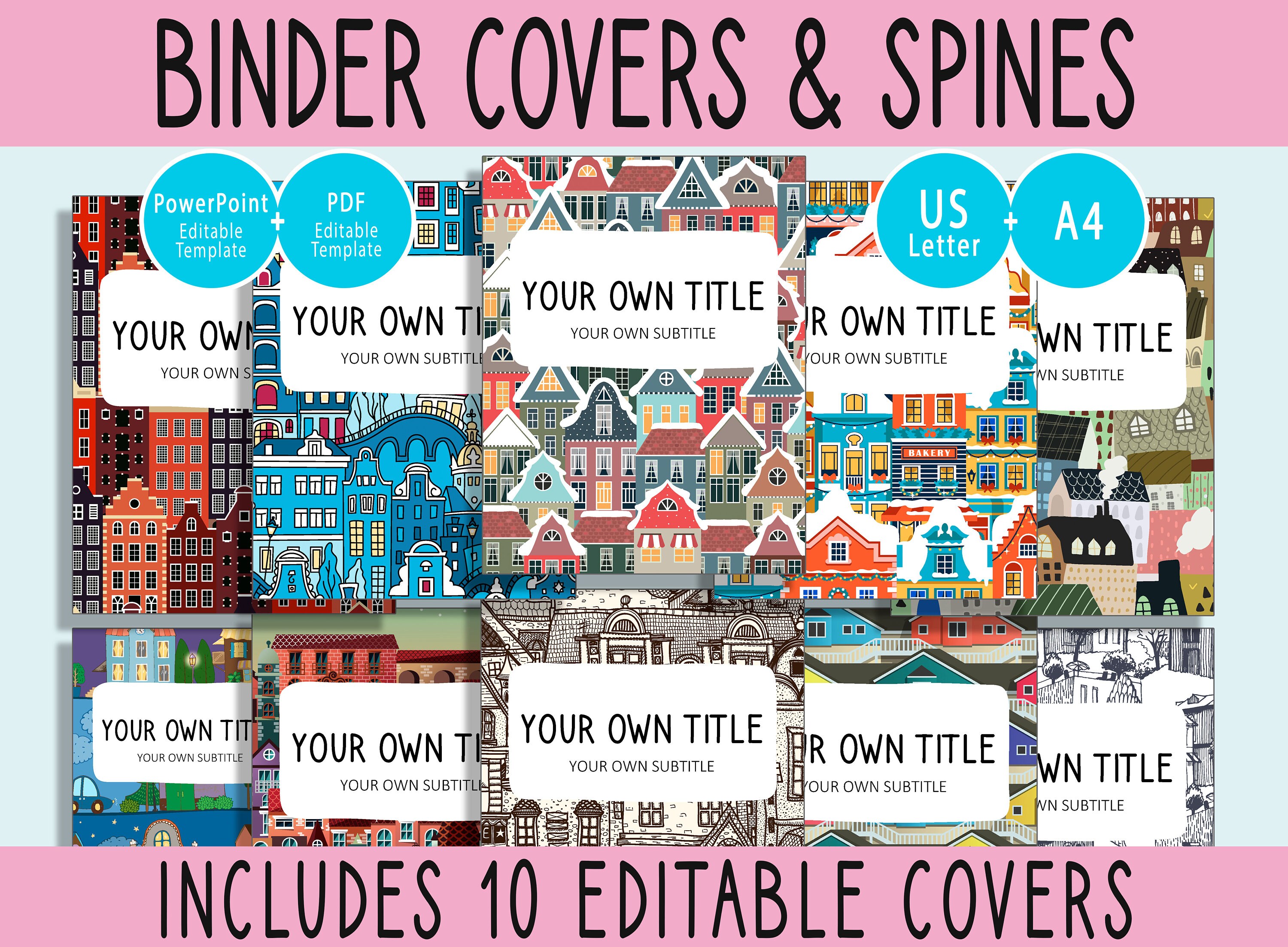 10 Editable Old House Binder Covers Includes 1 1.5 2 - Etsy