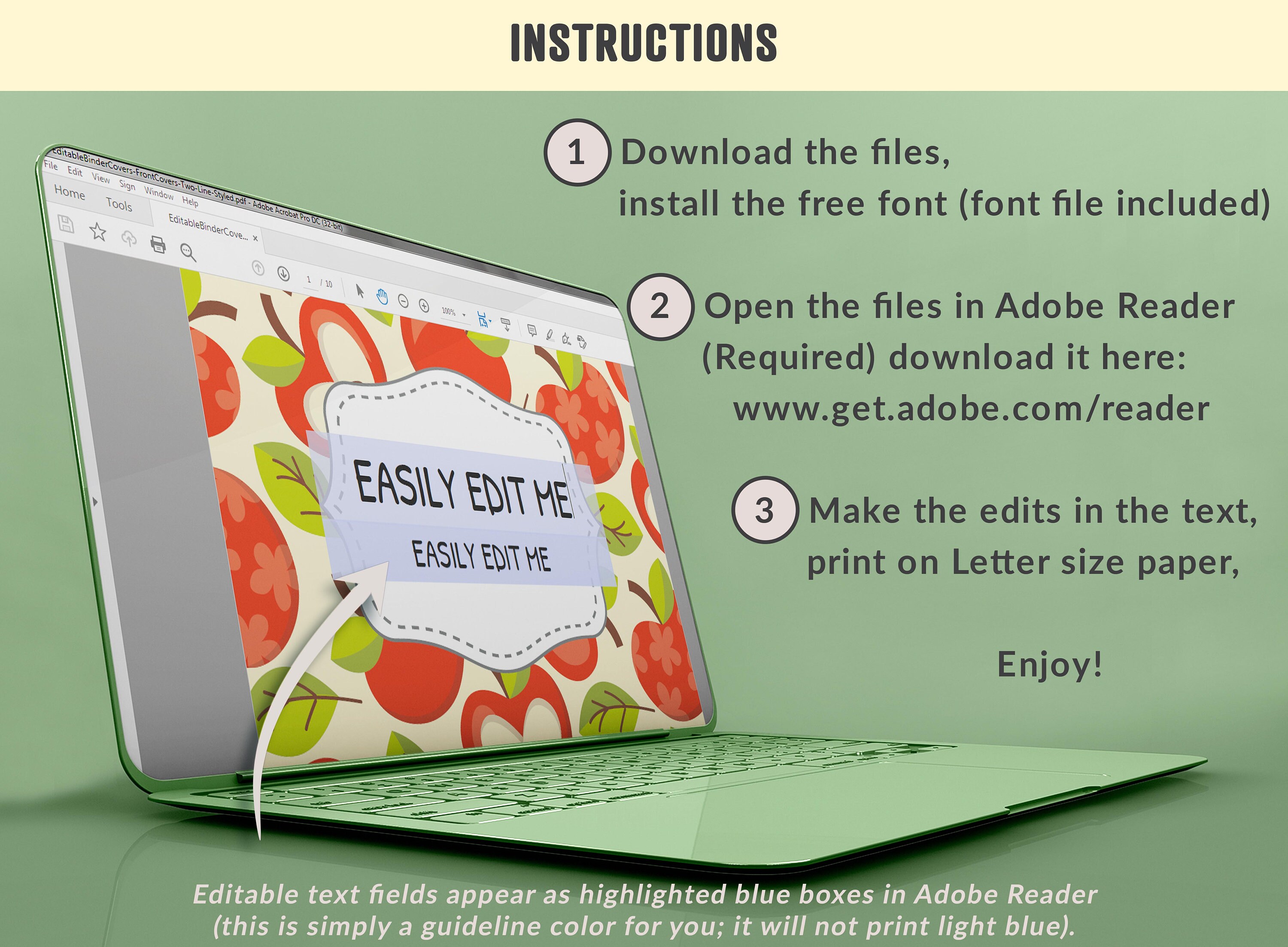 Editable Binder Covers 10 Printable & Editable Binder - Etsy