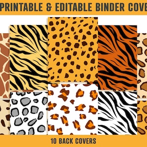 Binder Cover and Spine, 10 Printable & Editable Binder Covers+spines ...