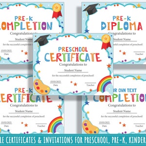 37 Editable Preschool and Pre-kindergarten Diplomas, Certificates ...
