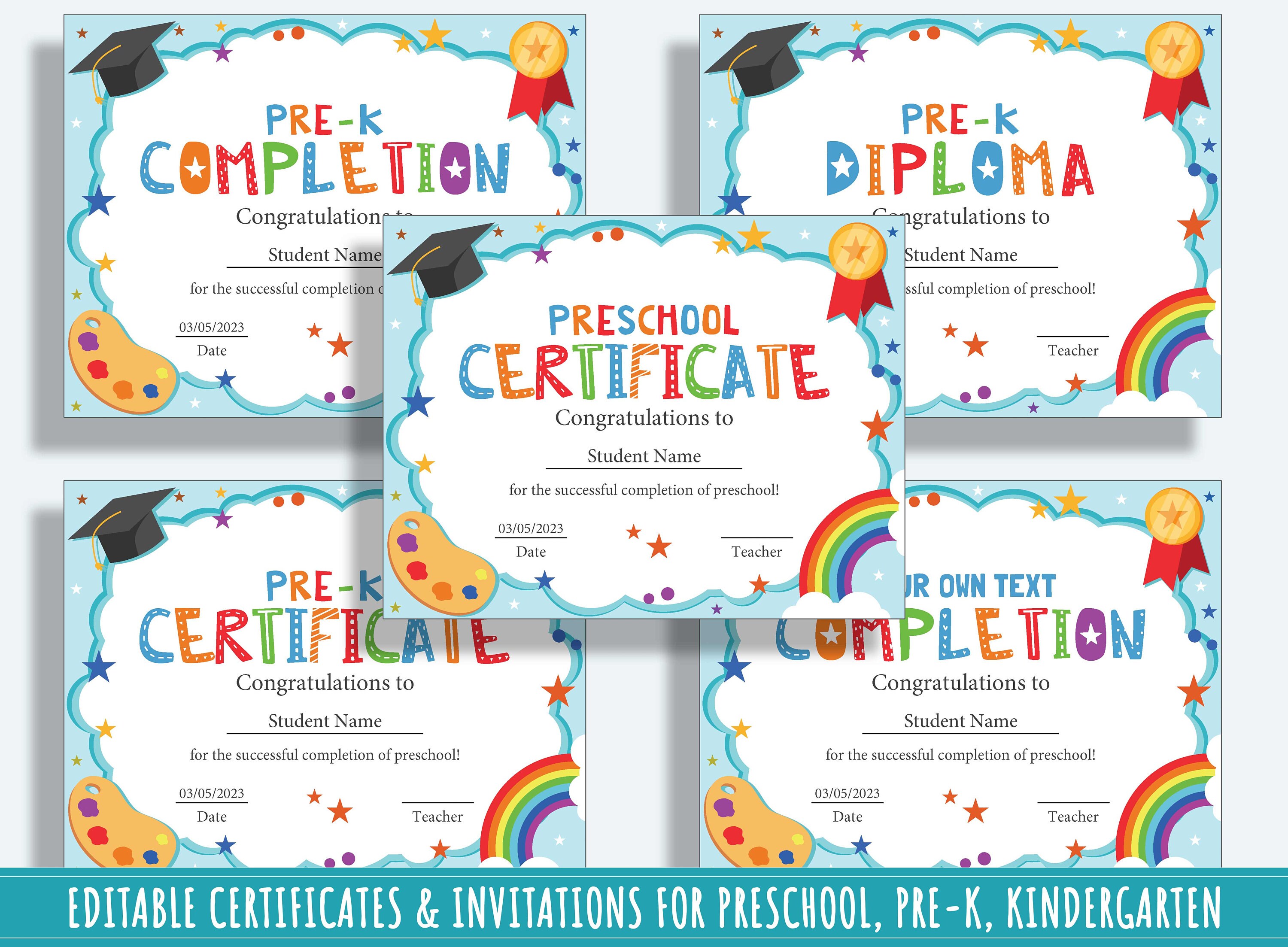 37 Editable Preschool and Pre-kindergarten Diplomas, Certificates ...