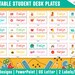 Student Desk Plates, 30 Printable/editable Abstract Shape Classroom ...