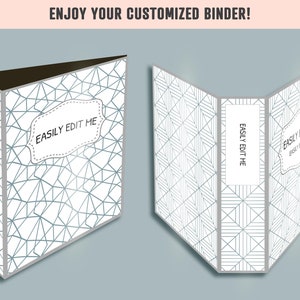 Geometric Patterns Binder Cover, 10 Printable & Editable Binder Covers ...
