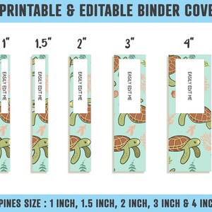 Sea Life Pattern Binder Cover, 10 Printable/editable Binder Covers ...