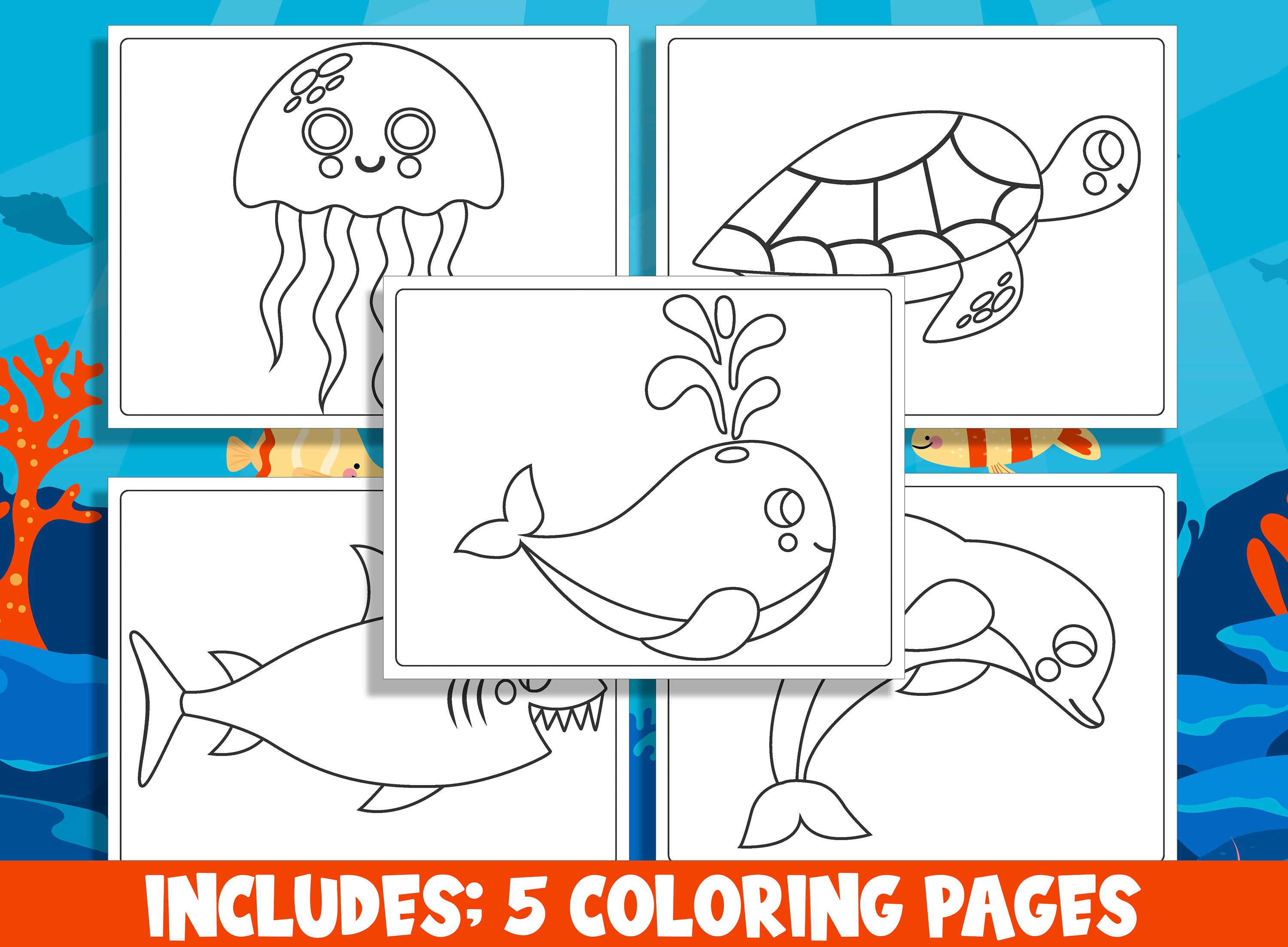 Learn How to Draw a Sea Animal (whale, Shark, Dolphin, Jelly Fish, Sea ...