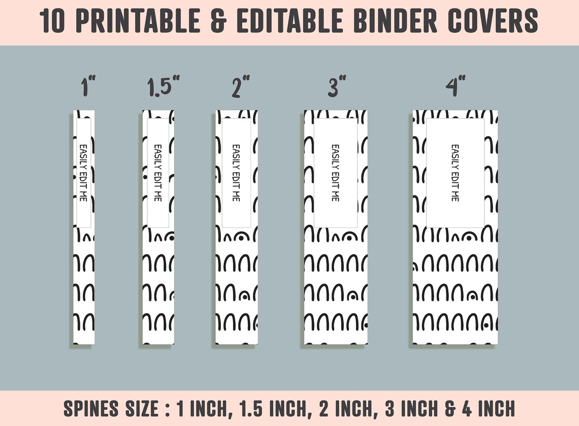 Black and White Abstract Shapes Binder Cover 10 - Etsy