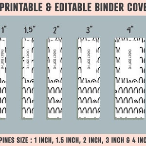 Black and White Abstract Shapes Binder Cover, 10 Printable/editable ...