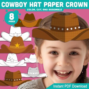 Cowboy and Cowgirl Paper Crowns – Fun Western Headbands and Party Hats ...