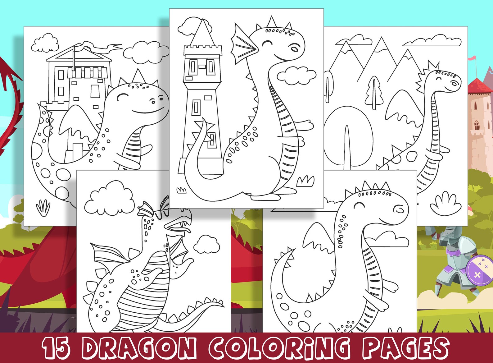 15 Adorable Dragon Coloring Pages for Preschool and Kindergarten Fun ...