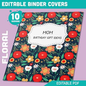 Floral Binder Cover Template, 10 Printable & Editable Binder Covers ...