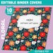 Floral Binder Cover Template, 10 Printable & Editable Binder Covers ...