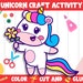 Cute Unicorn Craft Activity - Color, Cut, and Glue for Prek to 2nd ...