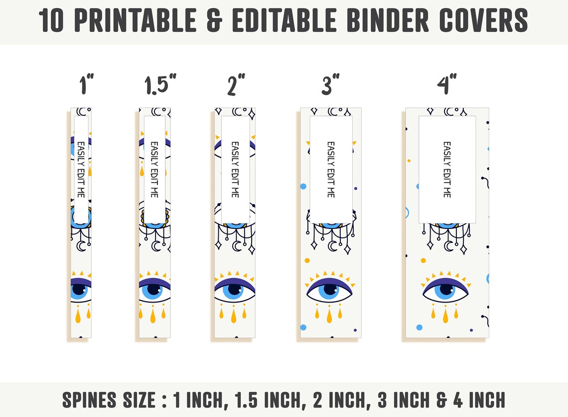 Eye Binder Cover Printable Editable 10 Coversspines Binder - Etsy