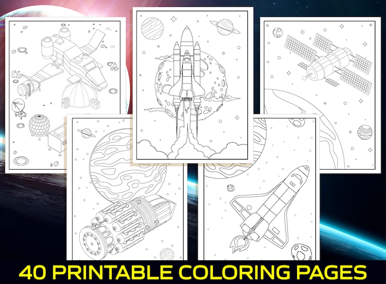 Space Coloring Pages 40 Printable Space Coloring Pages for Kids, Boys ...