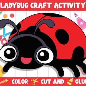 Cute Ladybug Craft Activity - Color, Cut, and Glue for Prek to 2nd ...