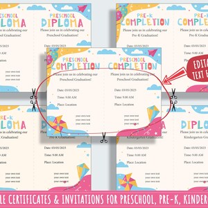Preschool and Kindergarten End of Year Celebration Kit: 37 Editable ...
