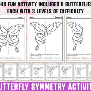 Butterfly Symmetry Worksheet, Butterfly Theme Lines of Symmetry ...