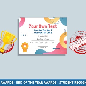 Editable Class Awards - End of the Year Awards - Student Recognition ...