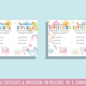 Editable Graduation Certificates, Diplomas, and Invitations Template ...