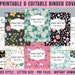 Flowers and Leaves Binder Cover, 10 Printable & Editable Covers+spines ...