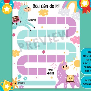 Printable Llama Reward Chart for Kids, Encouraging Positive Behavior ...