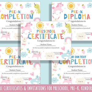 Editable Graduation Certificates Diplomas and Invitations - Etsy