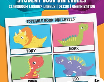 Editable Book Bin Labels - Etsy