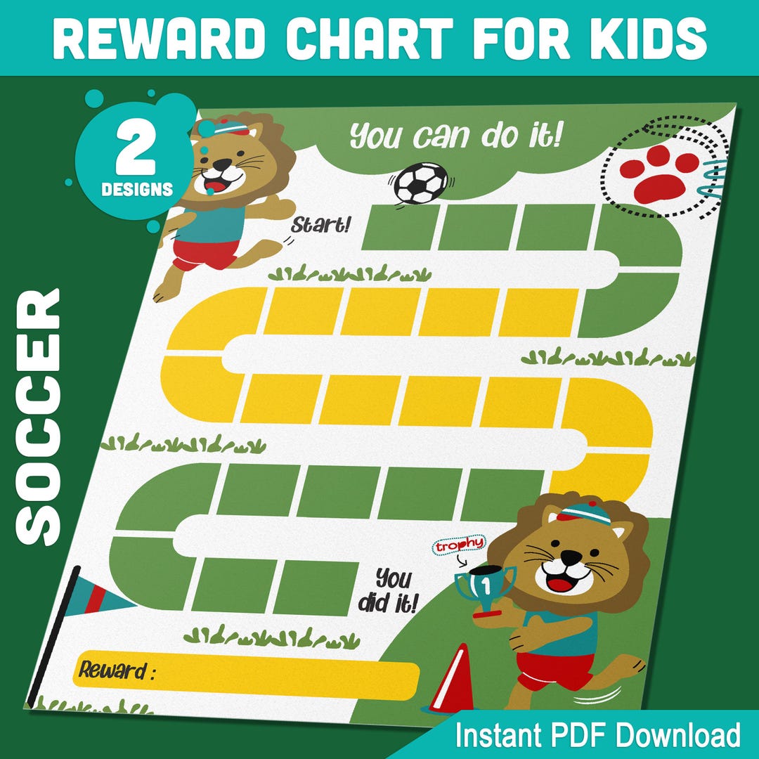 Printable Soccer Reward Chart for Kids: Encourage Positive Behavior ...