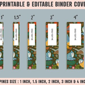 Various Birds Binder Cover, 10 Printable/editable Binder Covers ...