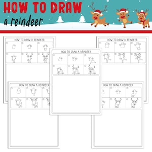 Learn How to Draw a Reindeer: Directed Drawing Step by Step Tutorial ...
