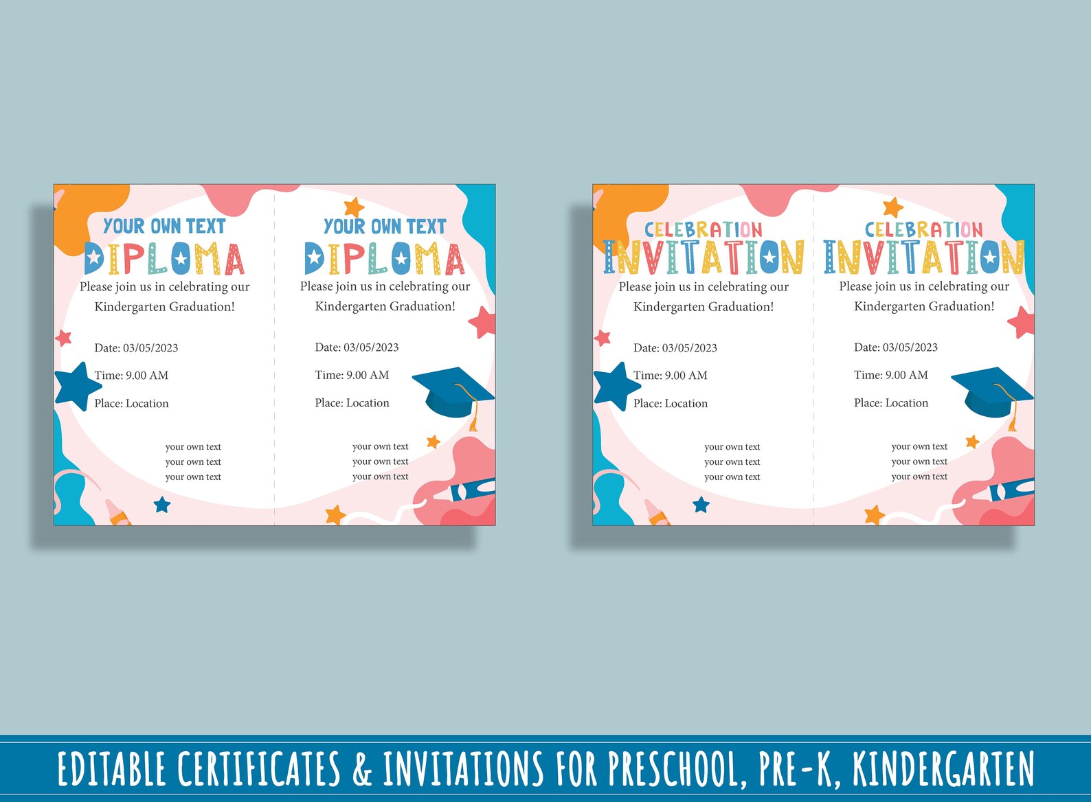 Editable Diplomas, Certificates, and Invitations for Children: 37 Pages ...