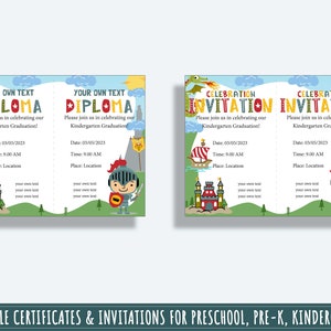 37 Editable Pages of Knight and Dragon-themed Diplomas, Certificates ...