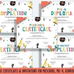 Customizable Diplomas, Certificates, and Invitations for Preschool and ...