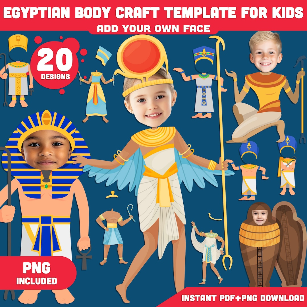 Egyptian Body Craft Templates, Fun Cut and Paste Activity With Ancient ...