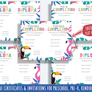 Preschool Graduation Diploma, Editable End of Year Diplomas ...