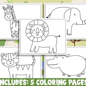 Learn How to Draw a Safari Animal (lion, Tiger, Elephant, Hippopotamus ...